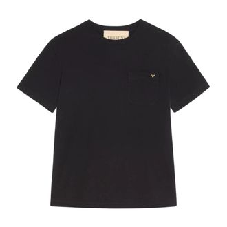 Valentino Baumwoll-T-Shirt mit Vgold - - Tops - Herren - Schwarzk - XL