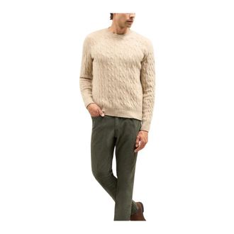 Boglioli Homme, Pulls, Beige, Taille: L Knitted Wool Cashmere Crewneck
