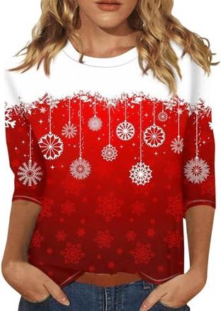 Generic T-shirt de Noël blanchi pour femme - T-shirt de Noël amusant - Cadeau de film de Noël - T-shirt de Noël pour femme, Z-D1-blanc, XL