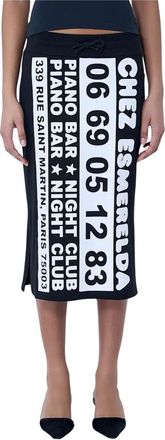 Vaquera Femme, Jupes, Noir, Taille: 38 FR SweaT-shirt Midi Skirt