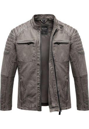 Amaci & Sons Lederjacke RALSTON Lederjacke Echtleder Herren Biker Zipper Jacke