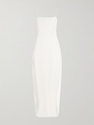 Jacquemus The Plumetis Knitted Maxi Dress - Off-white