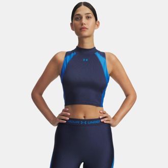 Under Armour HeatGear Rib Tanktop für Damen Washed Blaue Marine / Blau Atlantis / Blau Atlantis XXL