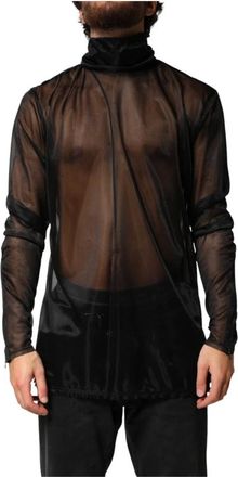 Dolce & Gabbana Homme, Tops, Noir, Taille: 3XL Haut &agrave; col montant et manches longues