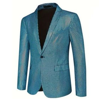 Generic Veste de costume pour homme Dor&eacute; Discoth&egrave;que Tendance Cin&eacute;ma PartyCostume pour homme, bleu, 3XL