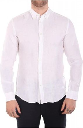 HUGO BOSS Homme, Chemises, Blanc, Taille: L Linen Shirt