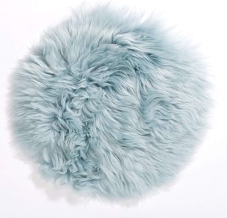 H.O.C.K. Fell-Sitzauflage Sitzkissen rund/eckig flauschig Indoor (rund Ø34cm, türkis)