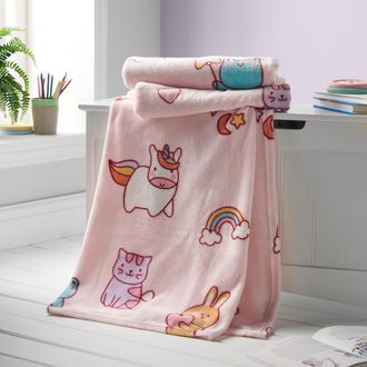 Catherine Lansfield Kids Forever Together Kuscheldecke, Fleece, 130 x 170 cm, Pastellfarben