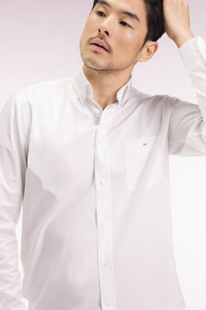 Eden Park Chemise En Coton Blanc Coupe Droite