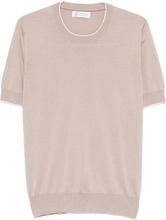 Brunello Cucinelli Homme, Pulls, Gris, Taille: 4XL T-shirt &agrave; col rond