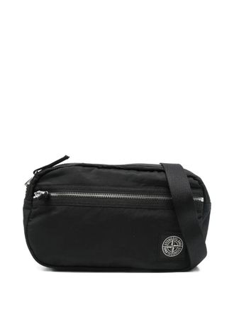 Stone Island sac banane à patch Compass - Noir