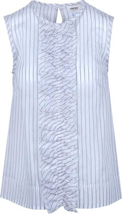 ottod'Ame Femme, Blouses et Chemises, Blanc, Taille: 36 FR Top a righe volant