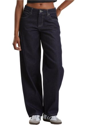 Urban Classics Damen Jeans Ladies Mid Waist 90&acute;s Jeans, l&auml;ssige Jeanshose f&uuml;r Frauen, Weites Bein, Loose Fit