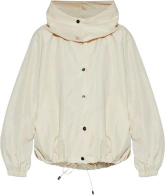R&oacute;he Femme, Vestes, Beige, Taille: 38 FR Drawstring Hooded Jacket