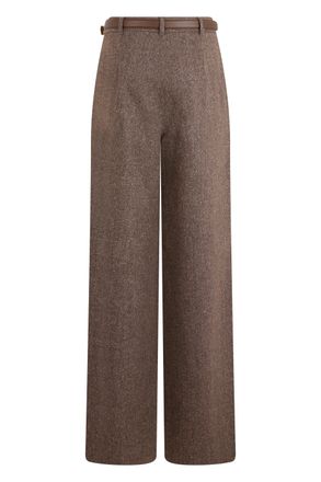 Max Mara Virgin Wool Wide-Leg Trousers - Brown