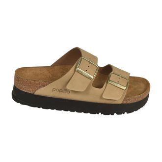 Birkenstock Femme, Chaussures, Beige, Taille: 38 EU Arizona Flex Platform Nubuck Leather
