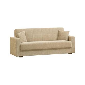 Dmora Schlafsofa 3 Sitzer Pinto 212x80 cm Beige mit Stauraum