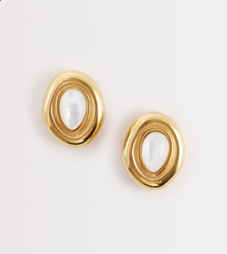 Abbott Lyon Curve - Ohrstecker aus Edelstahl mit 18-Karat-Vergoldung in geschmolzener Optik-Goldfarben