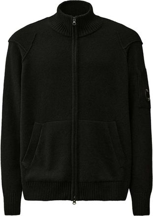 C.P. Company Lammwoll-Cardigan mit durchgehendem Rei&szlig;verschluss - - Knitwear - Herren - Schwarzk - S