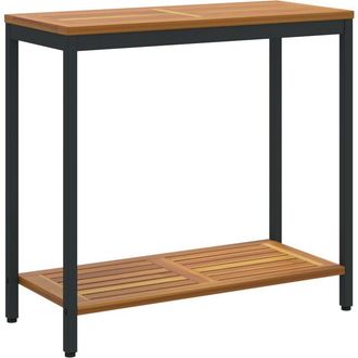 vidaXL Table de jardin avec stockage Naturel et noir 80 x 35 x 75 cm vidaXL