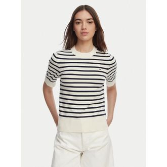 Tommy Hilfiger T-Shirt WW0WW49705 Wei&szlig; Slim Fit