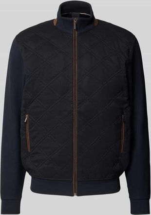 Bugatti Sweatjacke mit Steppn&auml;hten und Rei&szlig;verschluss