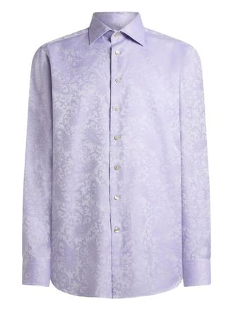 Etro chemise &agrave; motif cachemire en coton jacquard - Violet
