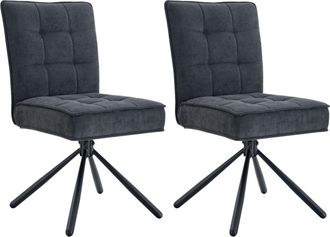 Duo Collection Nola Esszimmerstuhl in Anthrazit aus Cord