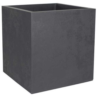 Eda Pot de fleur carr&eacute; Basalt 49,5 x H.49,5 cm - Gris anthracite- Eda
