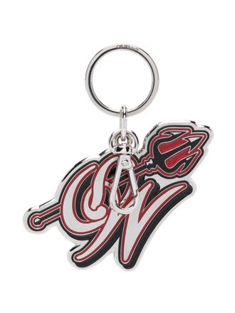 Off-white x AC Milan porte-cl&eacute;s &agrave; plaque logo - Argent