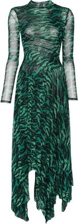 Diane Von F&uuml;rstenberg High Neck Ruched Asymmetric Midi Dress - - Dresses - Damen - Gr&uuml;n - S