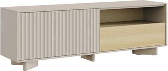 Selsey TV Schrank 140 cm Kaschmir Eiche Vicenza - Sideboard Wohnzimmer und Lowboard stehend, modernes TV Board mit gefr&auml;sten T&uuml;ren, Schublade und offener Nis