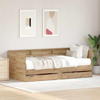 vidaXL Cadre de lit de jour avec tiroirs ch&ecirc;ne artisanal 75 x 190 cm Vidaxl