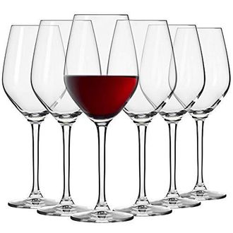 Krosno Petite Verre à Vin Rouge | Lot de 6 | 300 ML | Collection Splendour | Parfait la Maison, Les Restaurants Les Fêtes | Lavable au Lave-vaisselle
