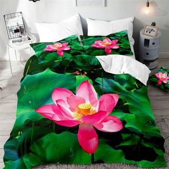 Generic Bettwäsche 140x200 cm Pflanzenmuster 3 Teilig Bettbezug 140 x 200 Junge und MäDchen Bettwäsche-Sets 3D Weiche Mikrofaser Bettbezug Set mit Reißverschl