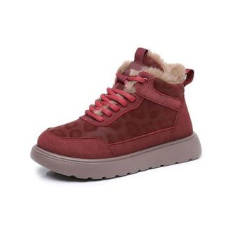 Generic Bottes de neige chaudes et doubl&eacute;es en peluche pour femme, confortables et chaudes pour lext&eacute;rieur, avec fourrure. (Red,35)