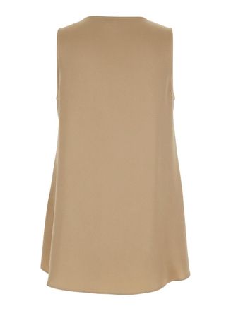 Antonelli Womens Sleeveless Top Angelica Beige Acetate Tops
