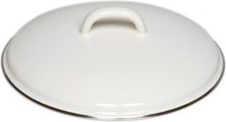 Riess 0096-033, Deckel mit Chromrand 14 cm, CLASSIC WEISS, Höhe 4.4 cm, Durchmesser 12 cm, Emaille, weiß, Induktion