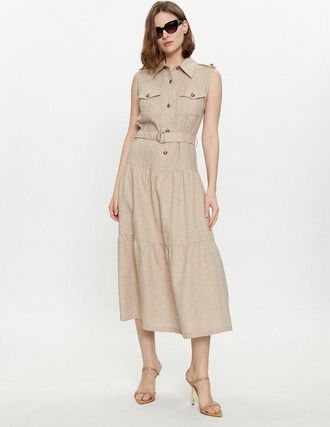 Luisa Spagnoli Kleid f&uuml;r den Alltag Principato 540880 Beige Regular Fit