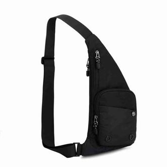 Filfeel Sac &agrave; Bandouli&egrave;re pour Hommes et Femmes, Sac &agrave; Dos L&eacute;ger en Nylon Imperm&eacute;able avec Sangle R&eacute;glable et Plusieurs Poches (BLACK)