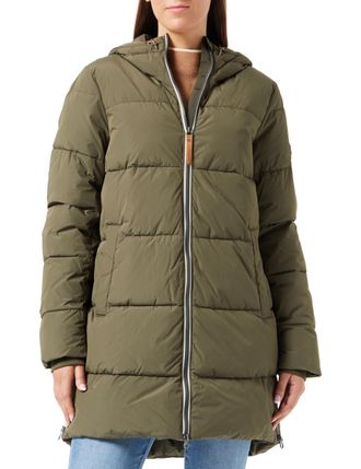 Camel Active Damen Puffer Steppmantel aus recyceltem Polyester Dunkelkhaki, womenswear-38