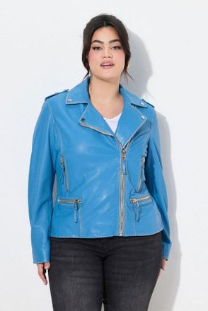 Angel Of Style Lederjacke Leder-Bikerjacke echtes Leder Farbe Langarm