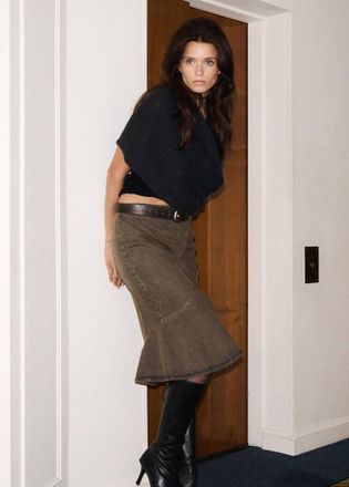 Mango Jupe en jean midi asym&eacute;trique bleu moyen vintage - Femme - XS - MANGO