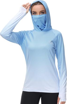 Bassdash Damen Angel Kapuzenshirt mit UPF 50+ Daumenl&ouml;chern f&uuml;r Gesichtsmaske FS23W