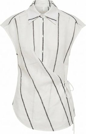 Meimeij Femme, Blouses et Chemises, Blanc, Taille: 44 FR Camicia Smanicata
