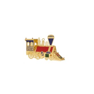Krebs Glas Lauscha Weihnachtsdekoration/Christbaumschmuck - Weihnachtsaufh&auml;nger aus Metall - Motiv: Eisenbahn - Gr&ouml;&szlig;e: ca. 5,5 cm