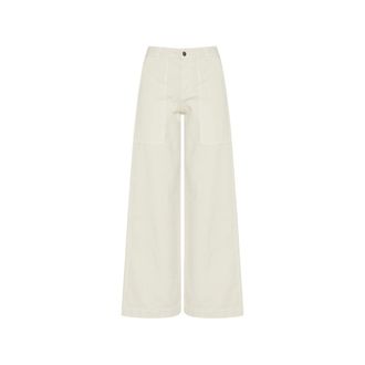 Moncler Leather Logo Cotton Trousers