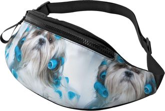 Generic Schultertaschen Verstellbarer Taillentasche Hundelockenfrisur F&uuml;r Haustiere Multifunktionale Bauchtasche F&uuml;r Herren Fahrrad Radfahren 14X35Cm