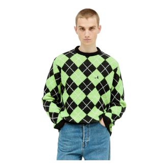 Awake NY Argyle Pullover - - Knitwear - Herren - Gr&uuml;n - XL