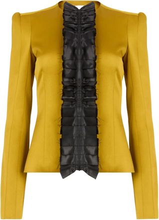 Nina Ricci Satin-Jacke mit Falten - Gelb